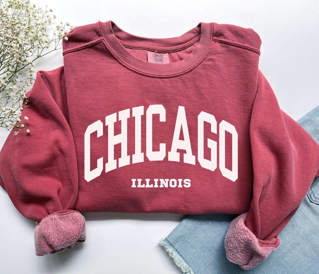 Chicago Sweatshirt, Comfort Colors Chicago Illinois Shirt Chicago ...