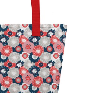 Flower tote bag Floral tote bag Flower shoulder bag | Etsy