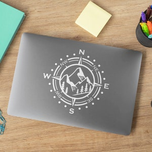 Compass Mountain Decal - Etsy