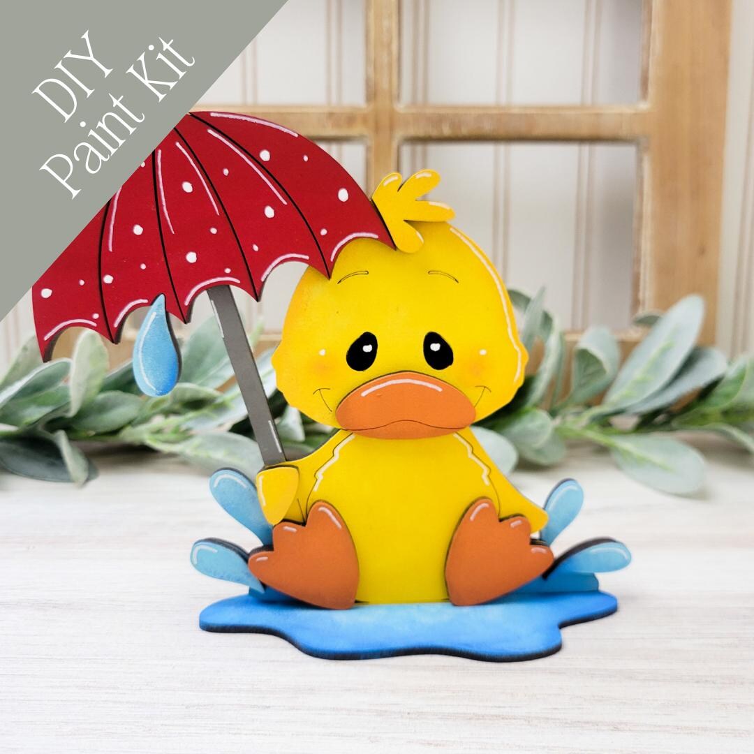 Spring Duck DIY Paint Kit: Shelf Decor, Laser Cut MDF - Etsy