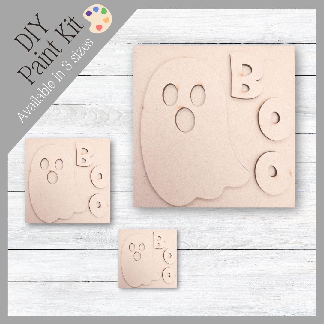 DIY Ghost Boo Halloween Sign Paint Kit: Holiday Craft, Interchangeable ...