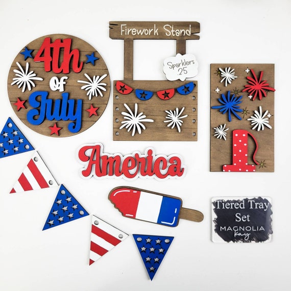 Fireworks Stand 4th of July Tiered Tray DIY Paint Kit - Etsy