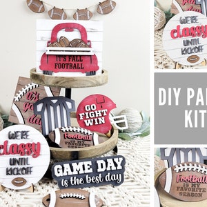 Football Season DIY Paint Kit | Fall Football Tiered Tray Laser Cut ...