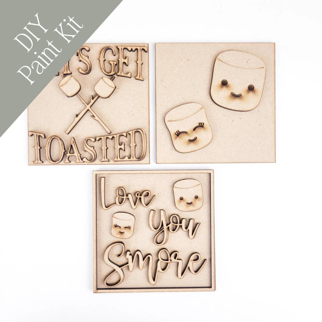DIY Marshmallow Mini Sign Insert Kit | S'mores Theme, 3-piece Set - Etsy