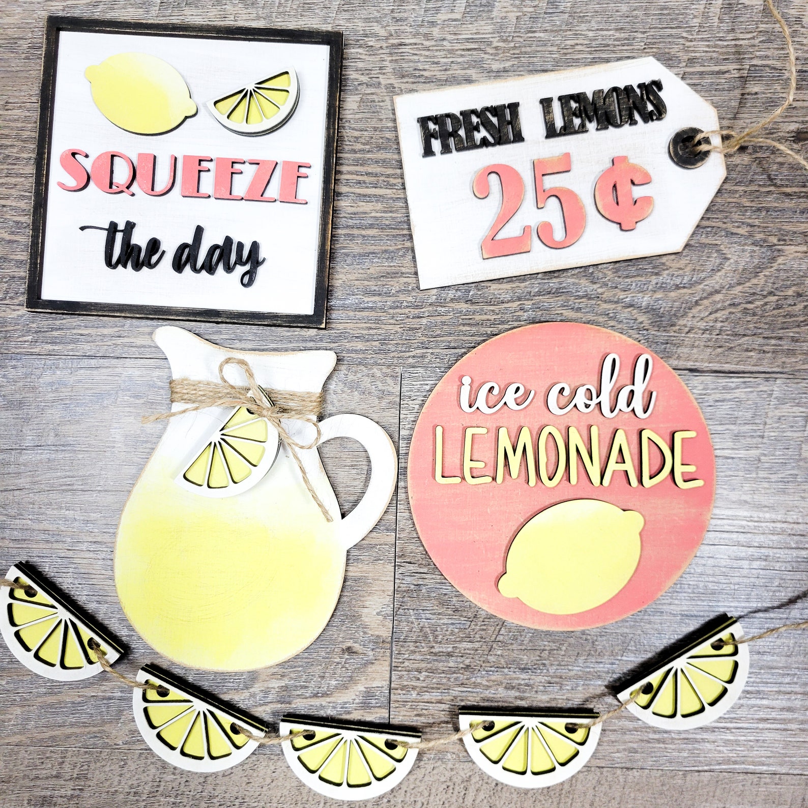 Lemons Lemonade Summer DIY Paint Kit Tiered Tray Laser Cut | Etsy