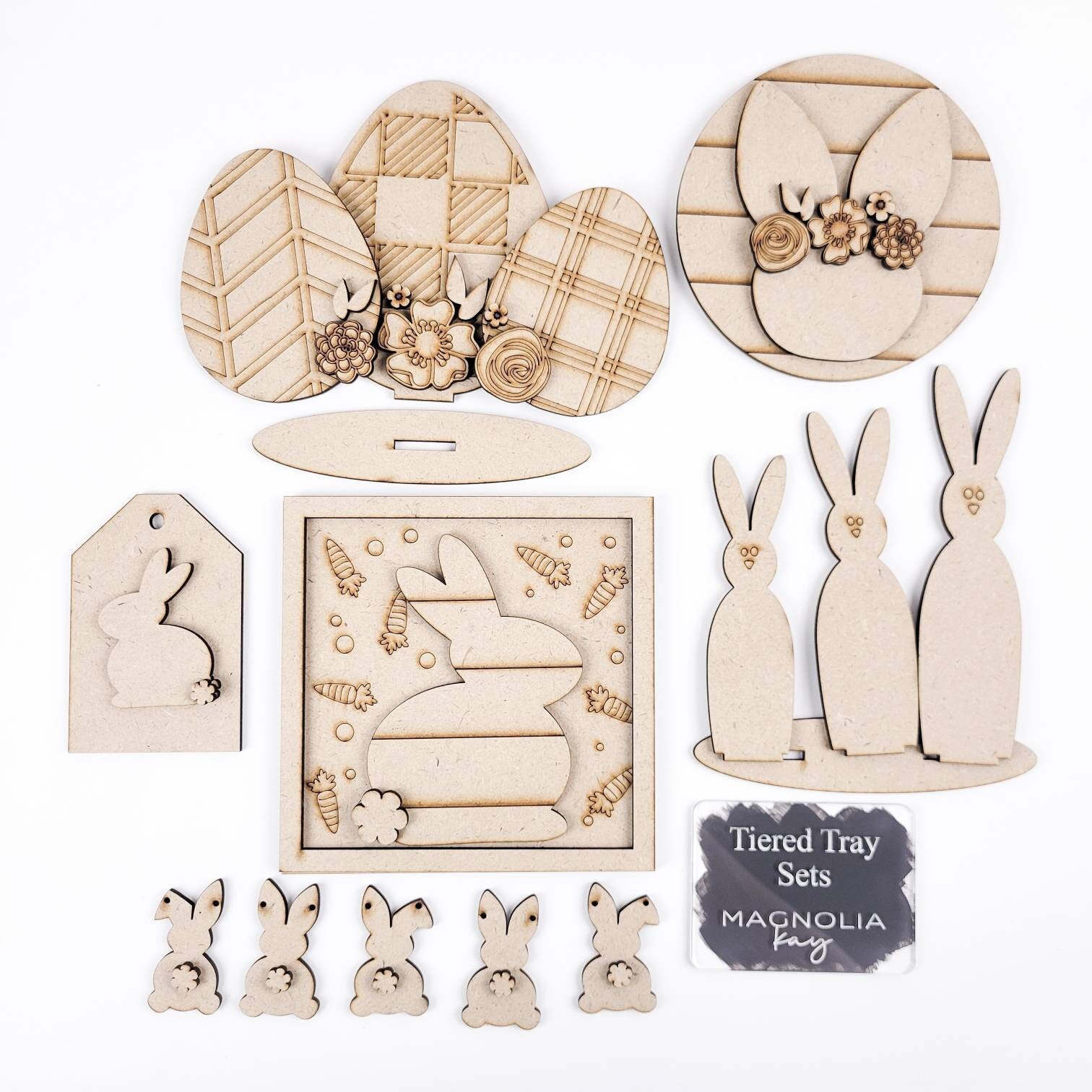 Farmhouse Easter DIY Paint Kit Easter Tiered Tray Laser Cut - Etsy