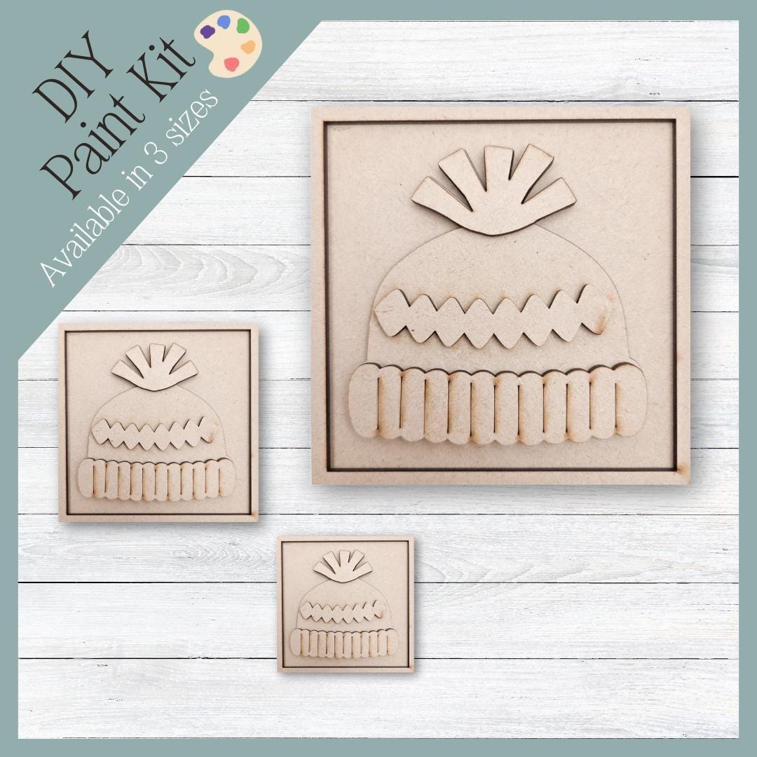 DIY Winter Snow Hat Sign Paint Kit: Winter Decor, Interchangeable ...