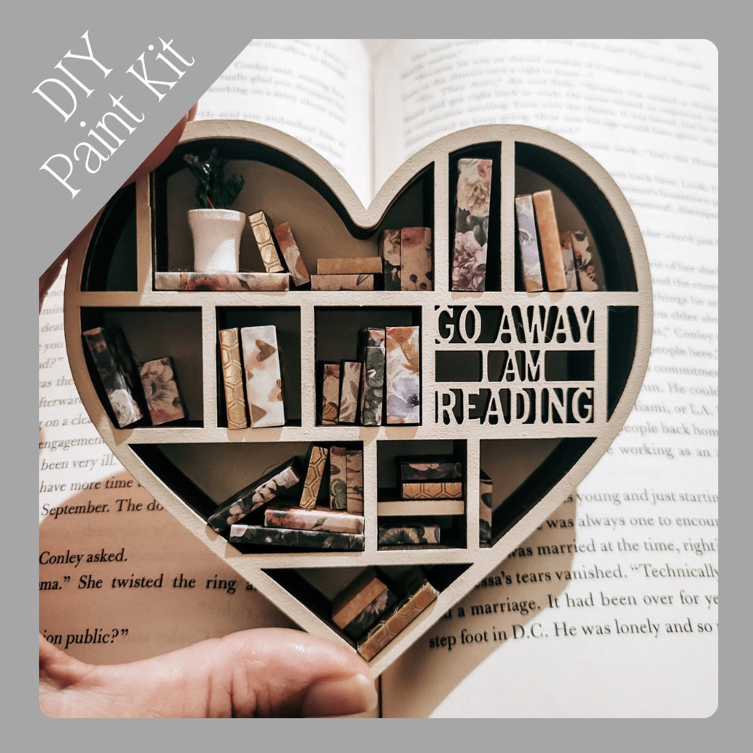 Heart Shaped Mini Library Book Shelf DIY Kit | Laser Cut Wood Blanks - Etsy