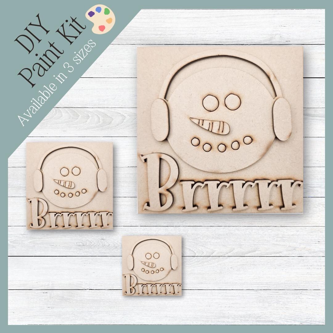 DIY Brrr Snowman Face Sign Paint Kit: Winter Decor, Interchangeable ...