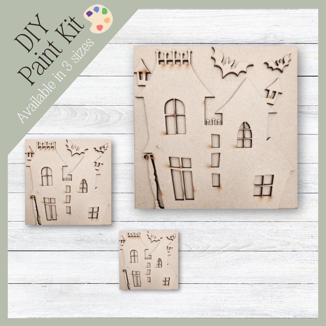 DIY Haunted House Scene Halloween Sign Paint Kit: Holiday Craft ...