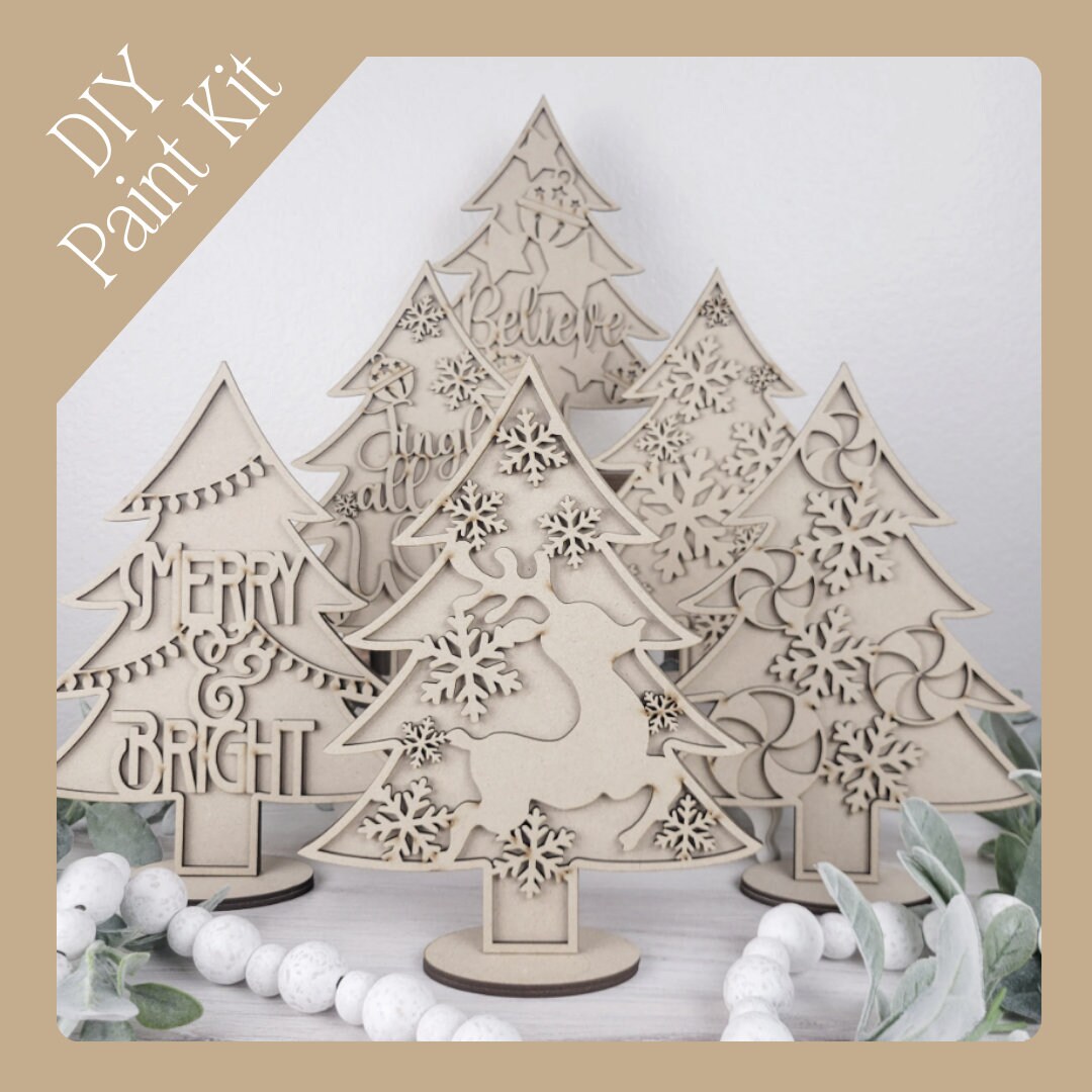 Standing Christmas Trees Set of 6 | Christmas Decor | Holiday Ornament ...