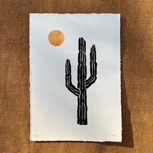 Saguaro | Desert Series | Original Block Print - Etsy