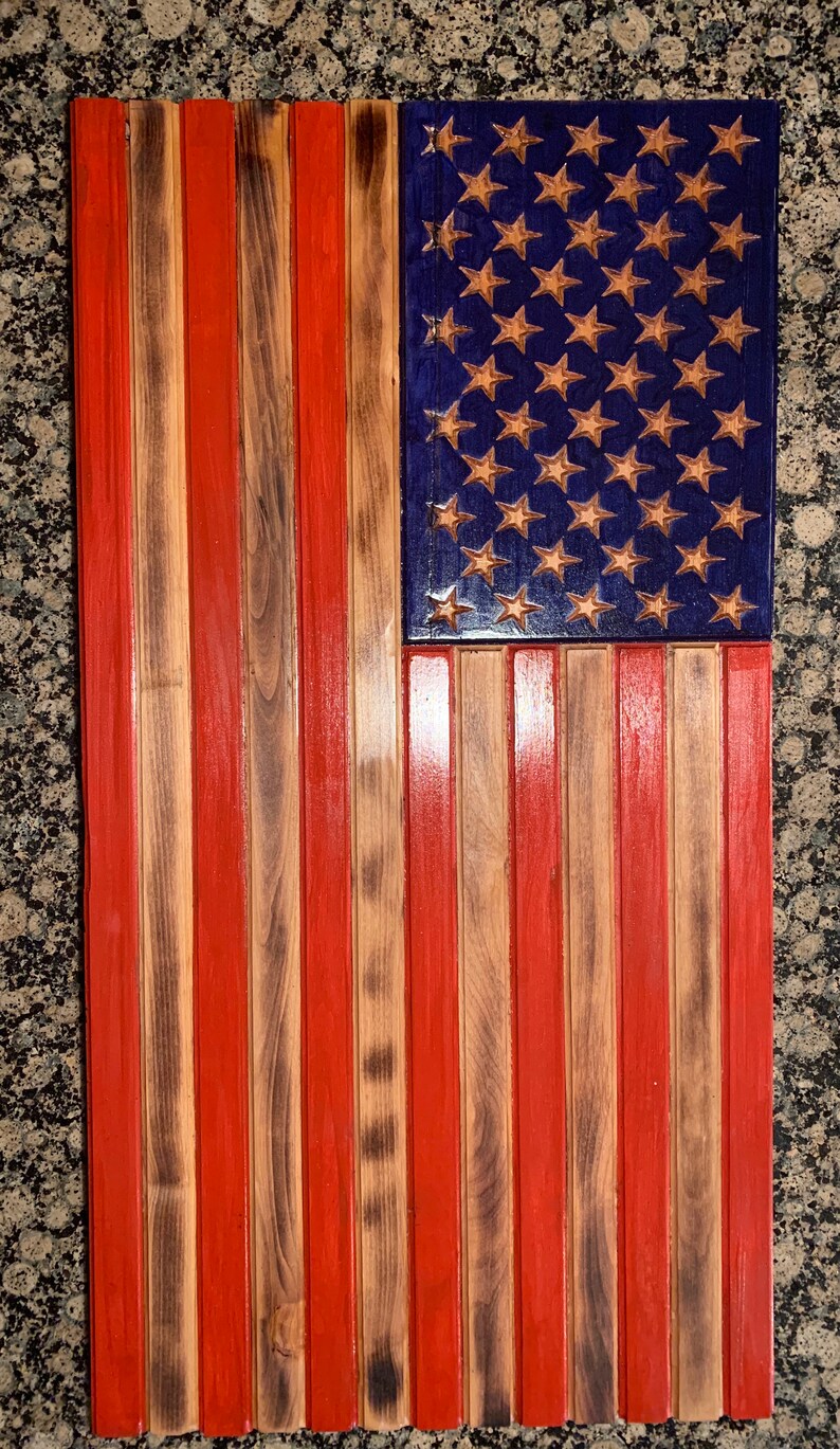 Custom Carved American Flag, Personalized, One of a Kind, Custom Sign ...
