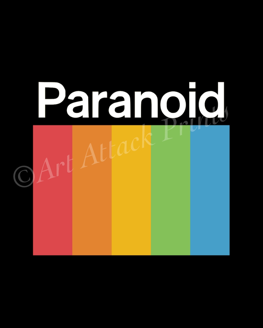 Polaroid Paranoid Print Black, Puns, Humorous Sayings, Retro, Meme Art ...