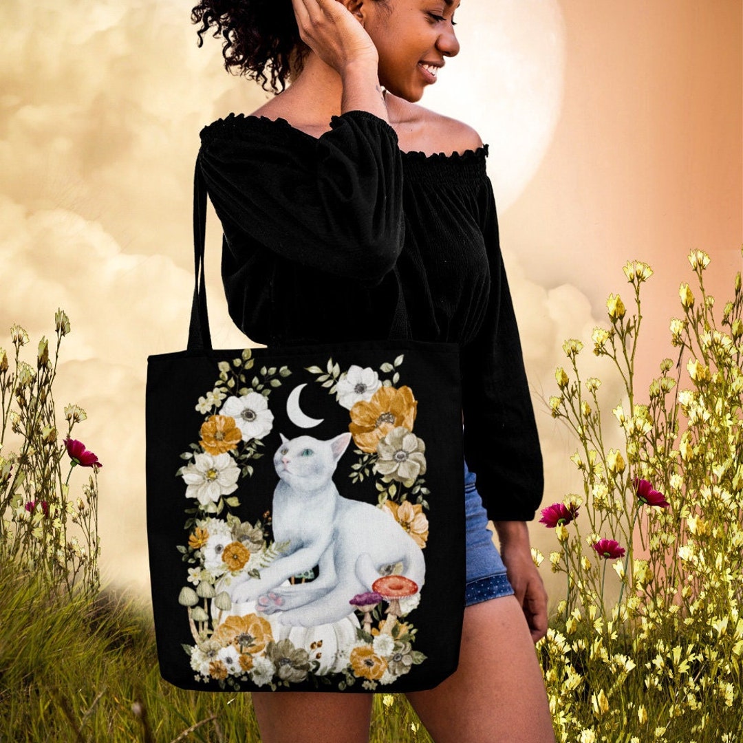 Cat Tote Bag Fairycore Goblincore Fairycore Clothing Cottagecore ...