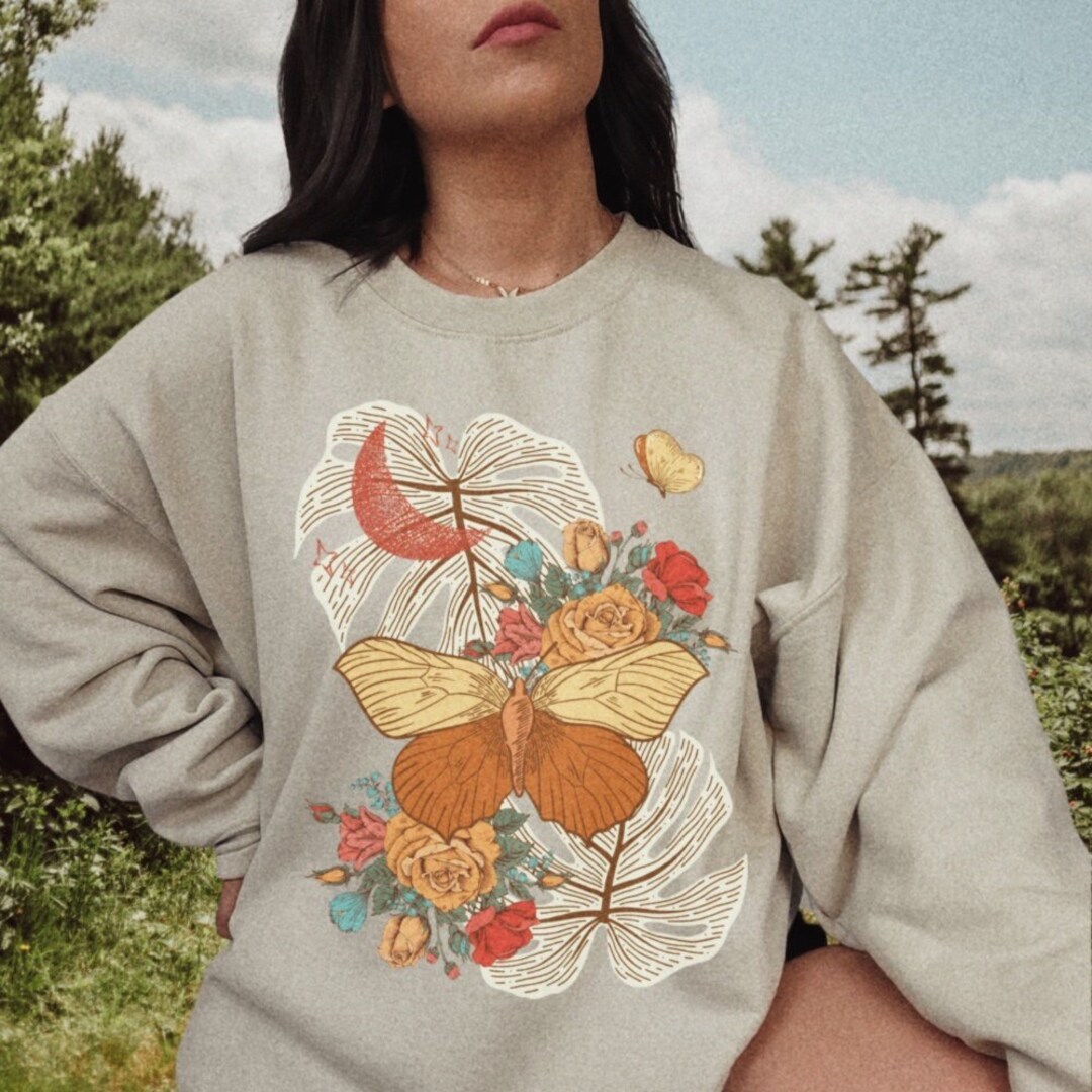 Cottagecore Clothing Cottagecore Art Oversized Sweatshirt Garden Shirt ...