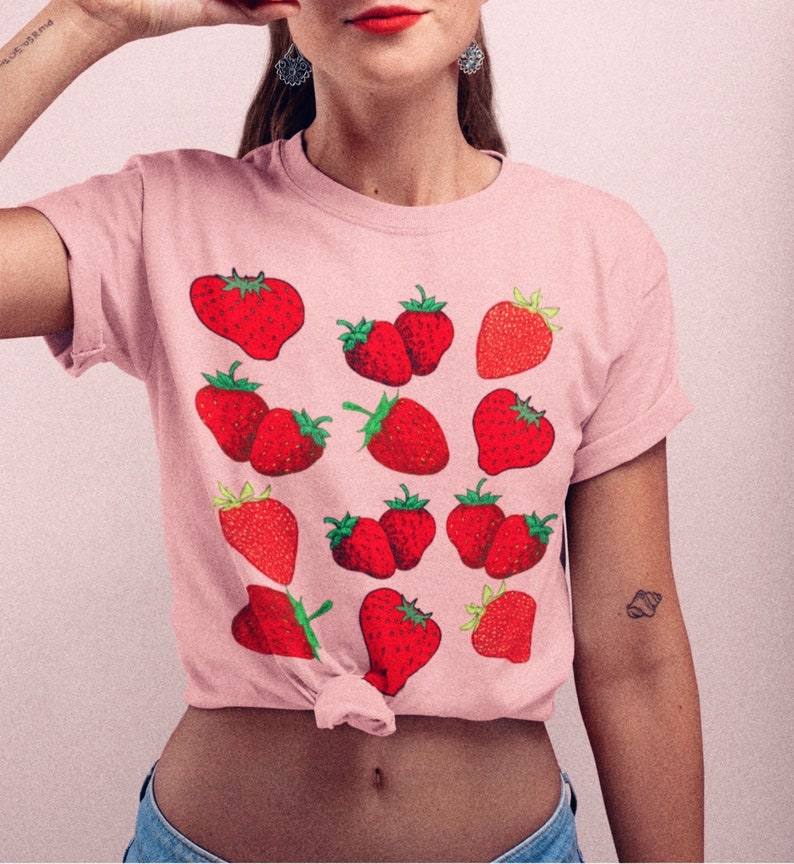 Cottagecore Clothing Strawberry Shirt Strawberry Clothes Cottage Core ...