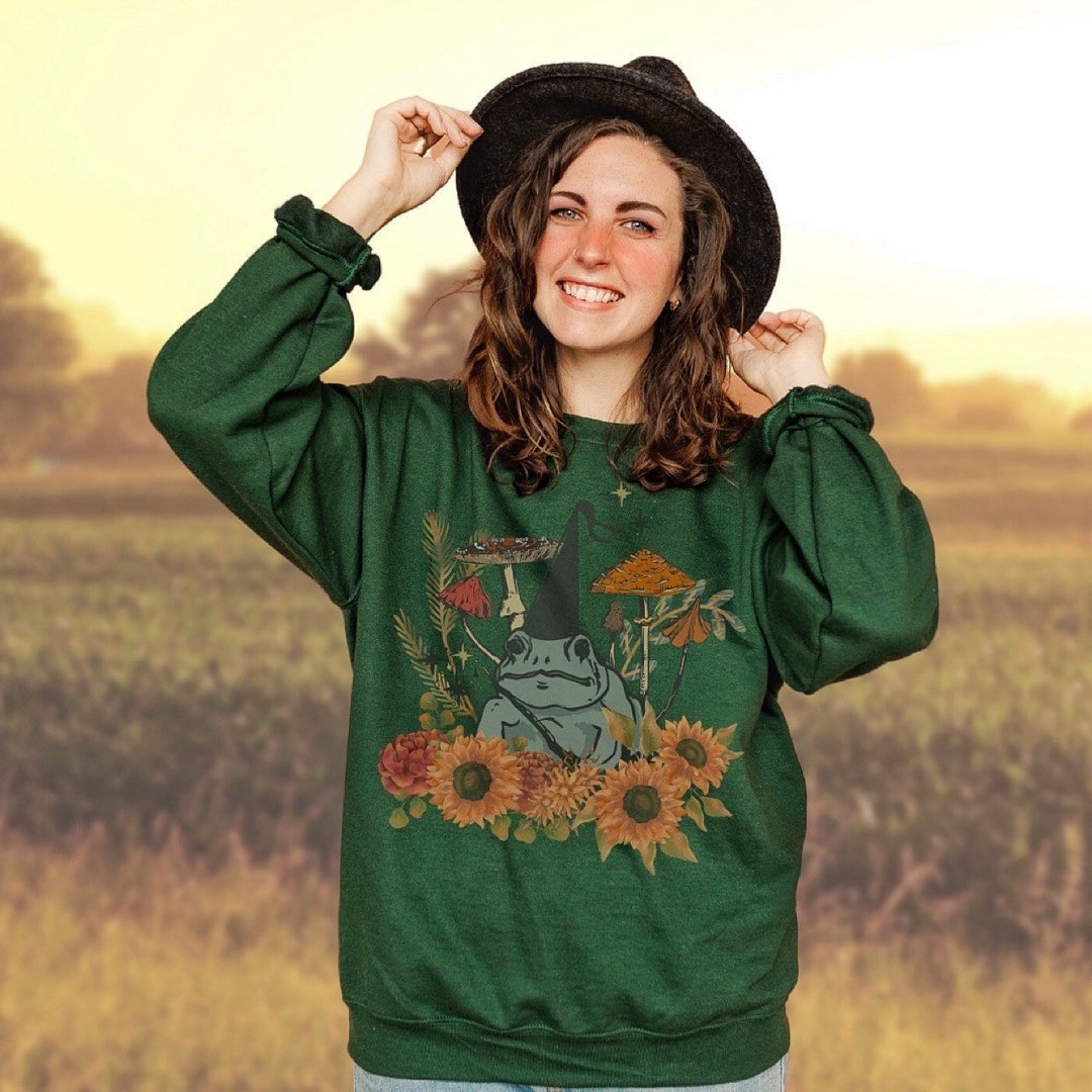 Goblincore Frog and Toad Cottagecore Clothing Halloween Sweatshirt ...