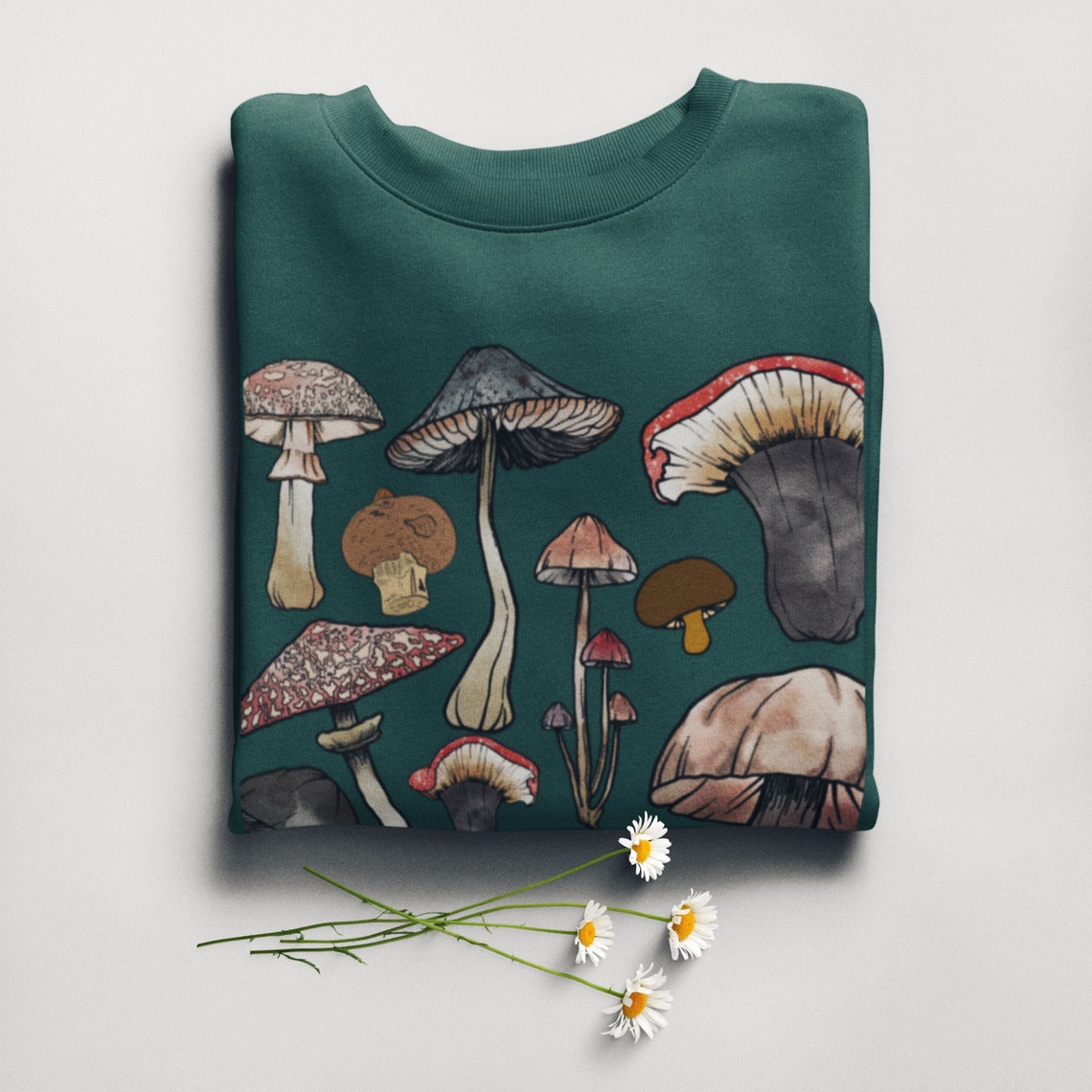 Mushroom Sweatshirt Cottagecore Goblincore Mori Girl Mori Kei Botanical ...