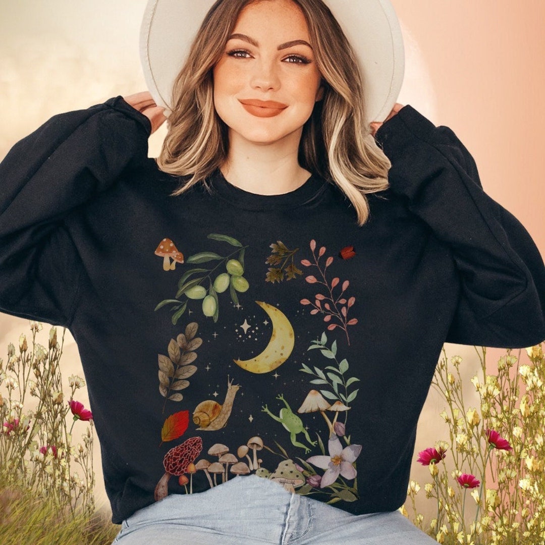 Nature Sweatshirt Fairy Core Cottage Core Clothes Goblin Core Mushroom ...