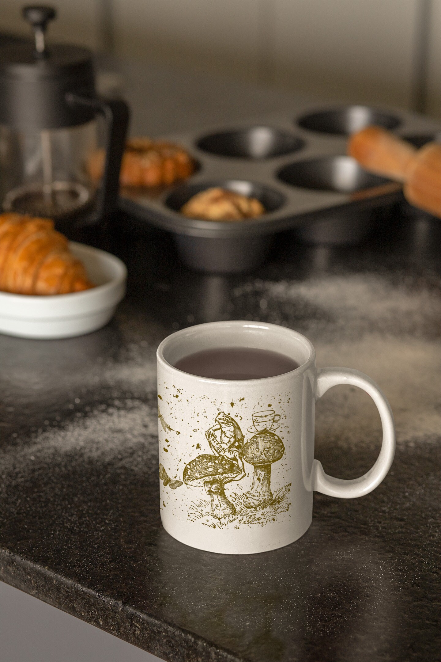 Frog Mug Cute Frog And Toad Mug Forest Mug Mushroom Mug Frog - Etsy Polska