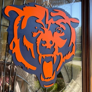 Chicago Bears Sign | NFL Sport Team Logo Laser Cut Wood Door Hanger ...