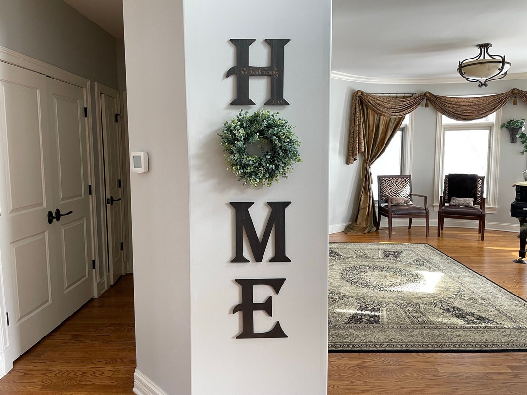 Letras HOME Teñidas de Negro / Madera HOME Letrero Decoración Negra ...