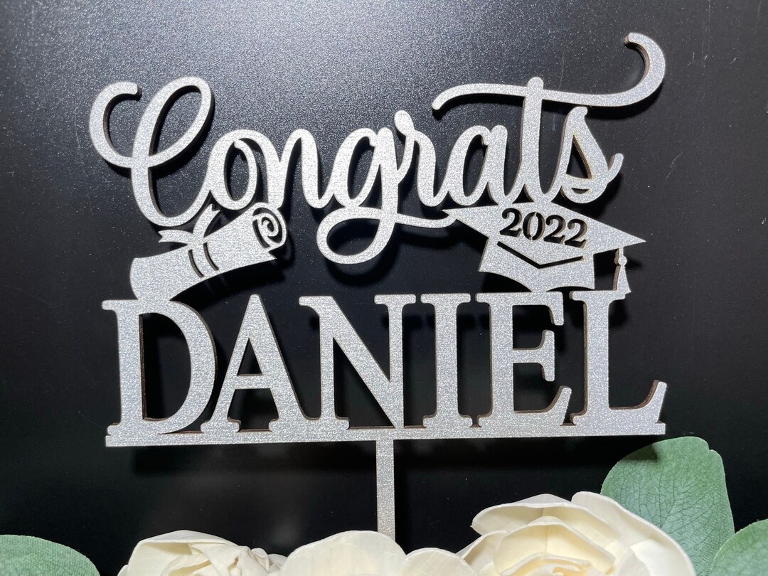 Custom Graduation Cake Topper Grad Cake Topper With Name - Etsy