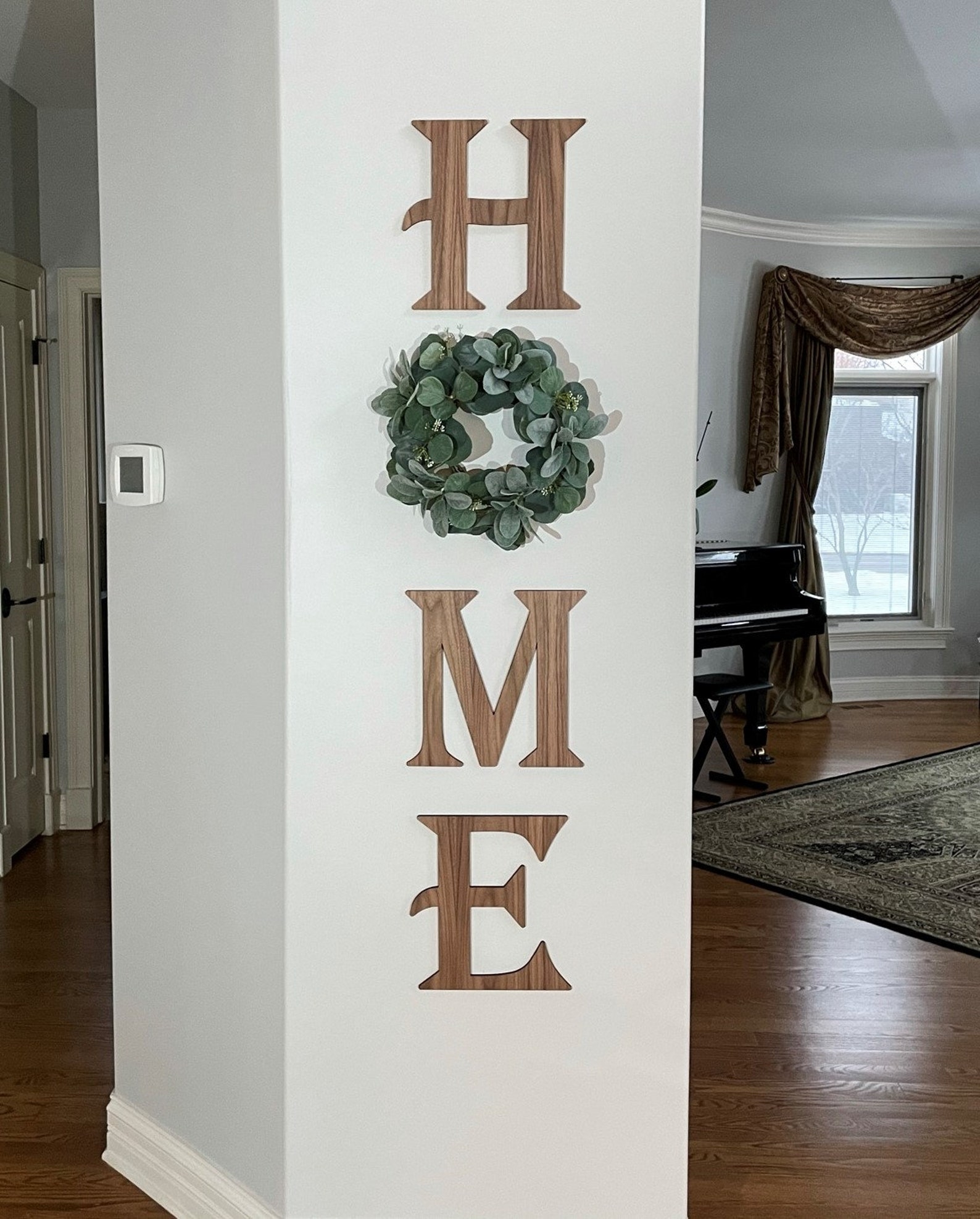 HOME Letters Décor Walnut Wood HOME Sign Large Wooden Home - Etsy