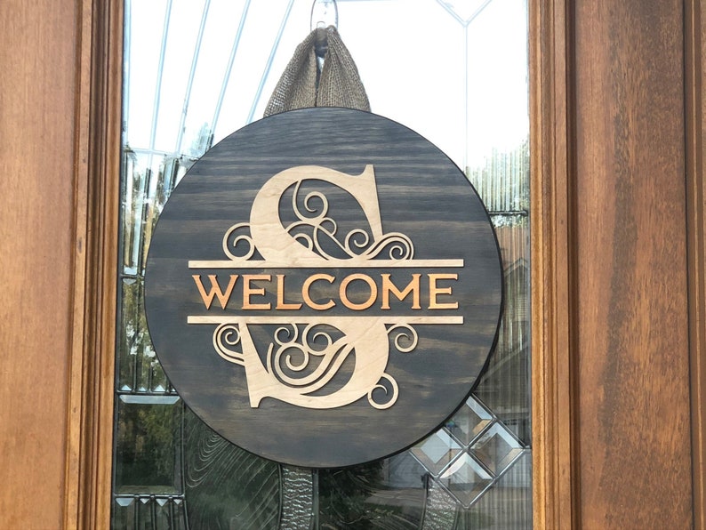 Personalized Wood Monogram With Last Name Family Name Sign | Etsy