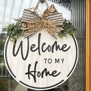 Welcome to OUR Home Door Hanger | Welcome to MY Home Sign | Front Door ...