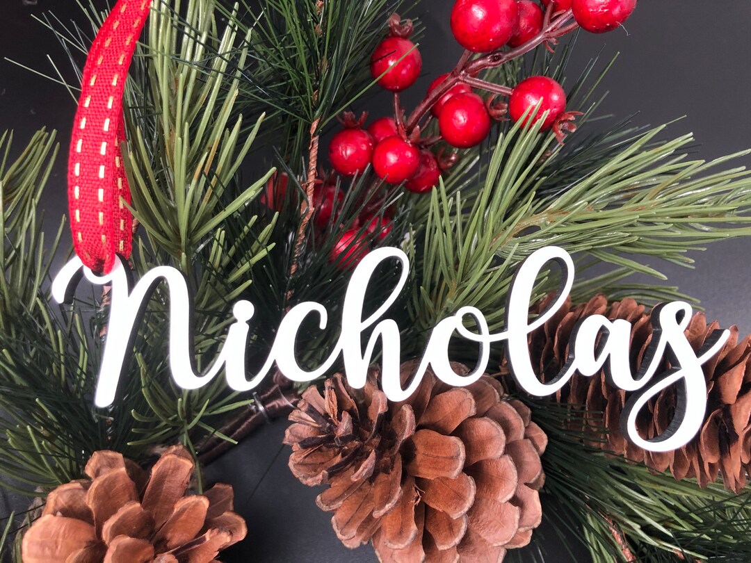 Personalized Christmas Name Ornament Stocking Name Tag Holiday Gift Tag ...