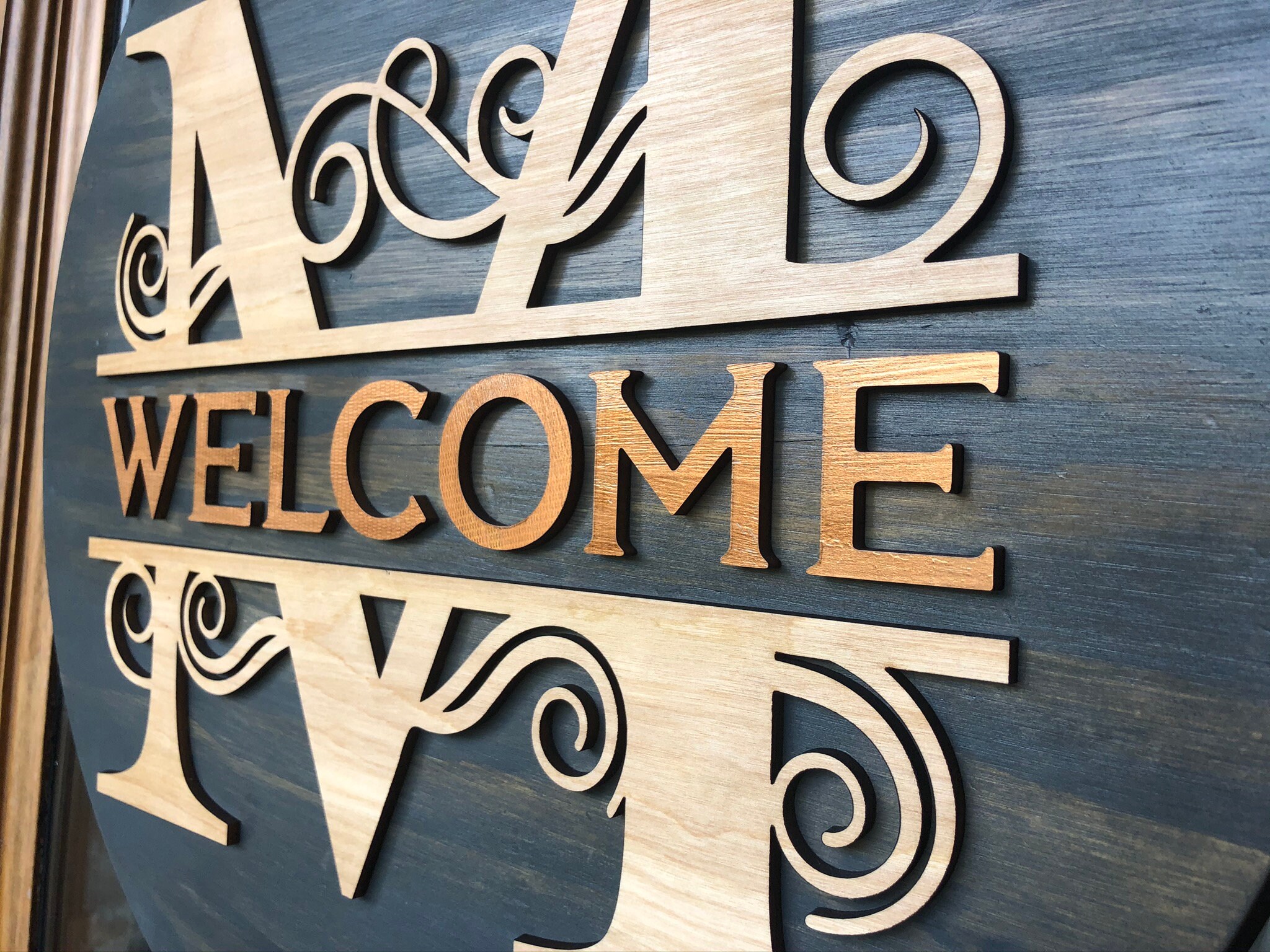 Personalized Wood Monogram With Last Name Family Name Sign - Etsy