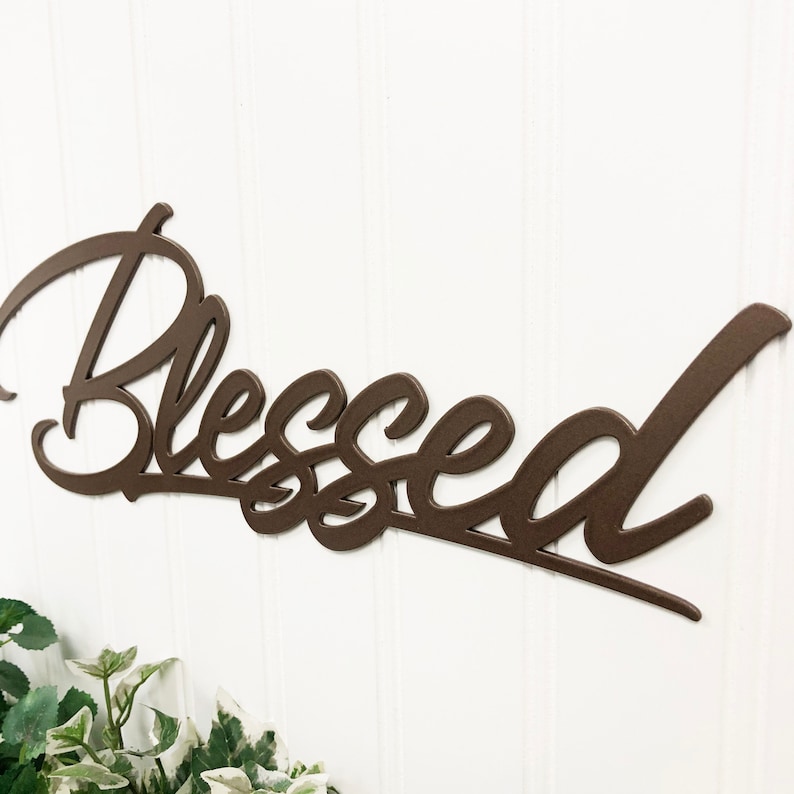 Blessed Metal Wall Art Blessed Word Metal Art Nursery Wall | Etsy