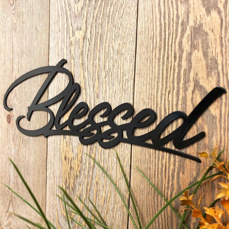 Blessed Metal Wall Art Blessed Word Metal Art Nursery Wall | Etsy