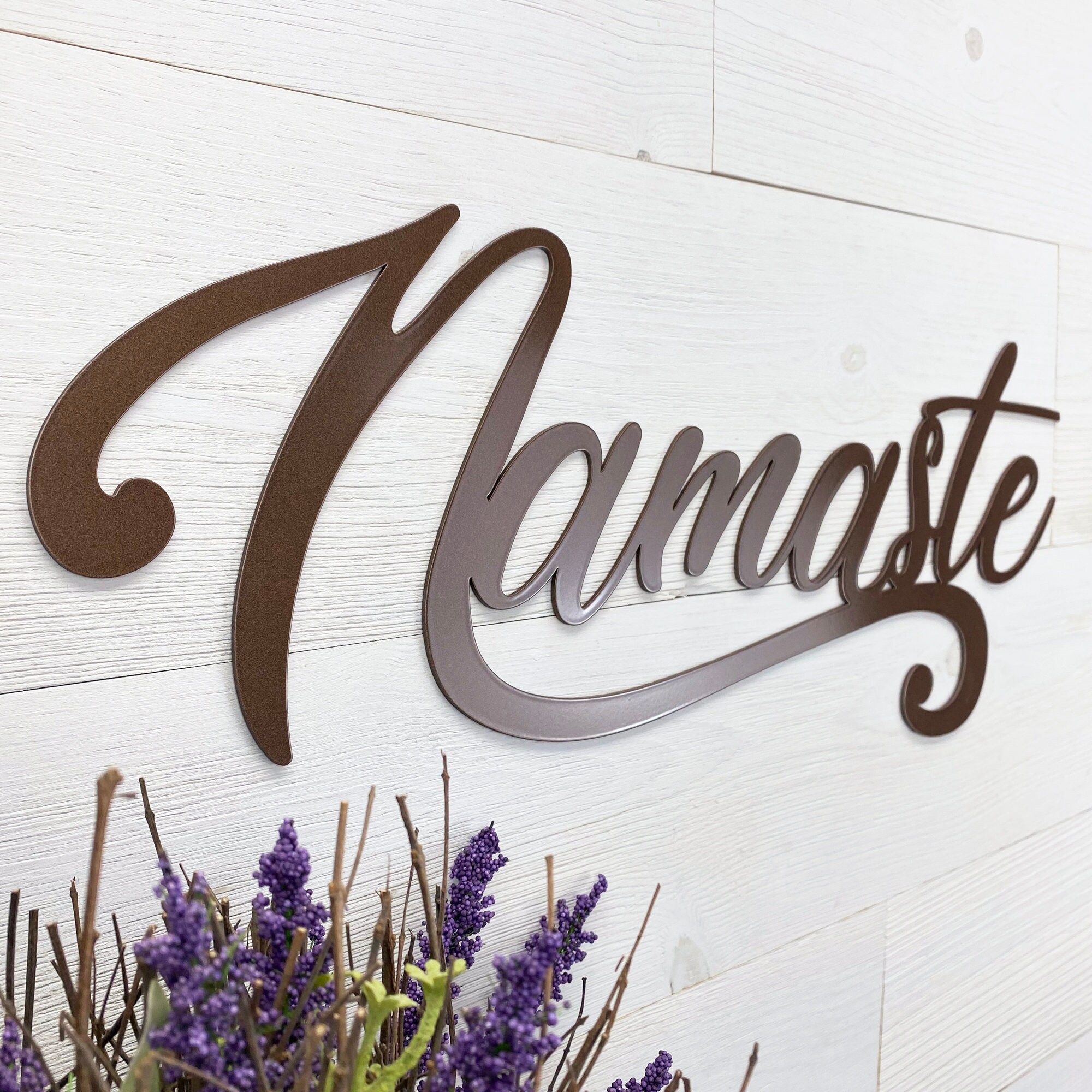Namaste Metal Wall Art Yoga Sign Namaste Word Decor Yoga | Etsy