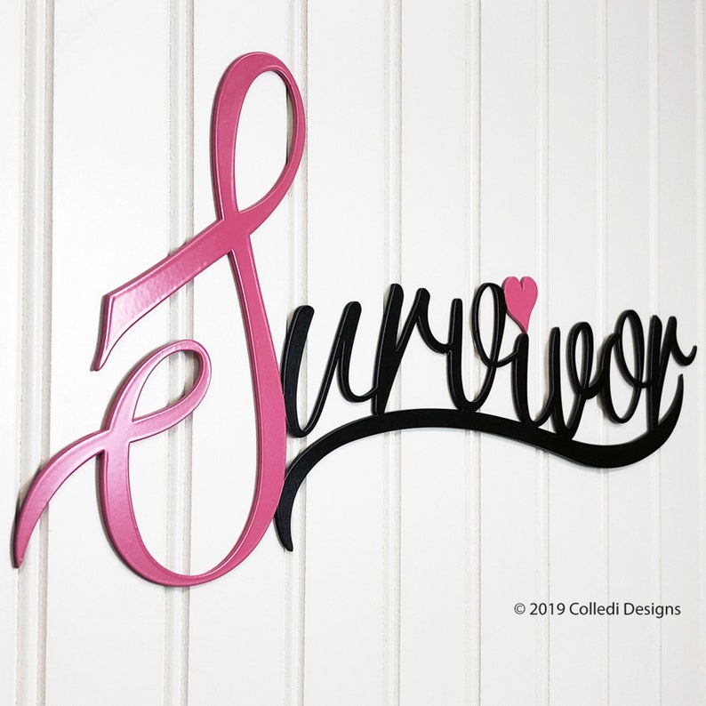 Breast Cancer Ribbon Metal Wall Art Pink Ribbon Wall Art | Etsy