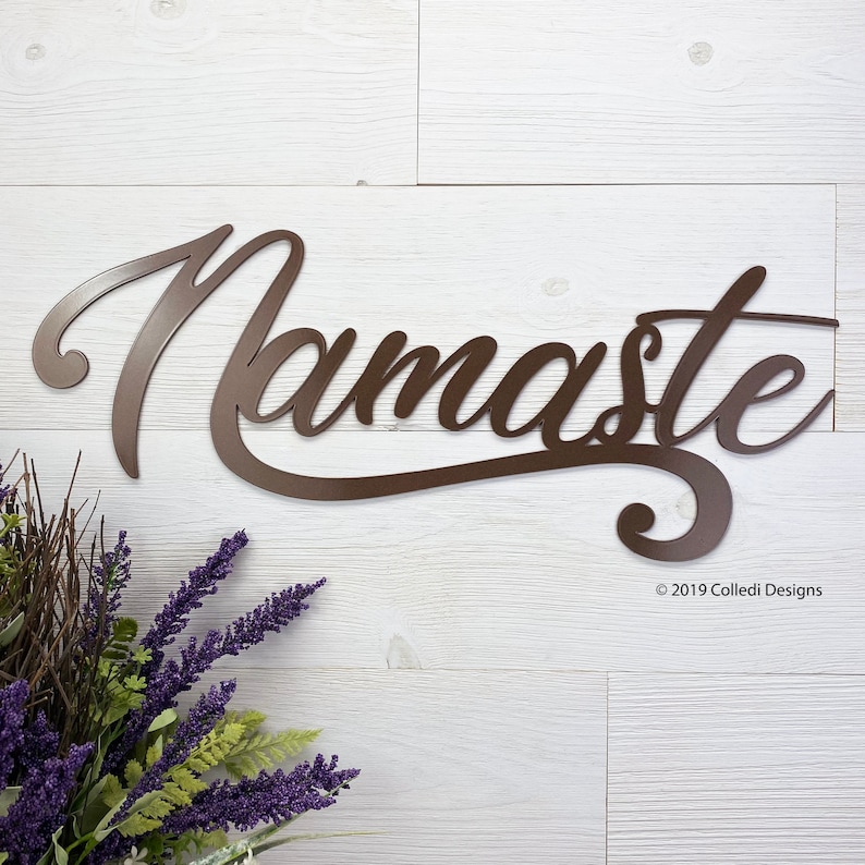 Namaste Metal Wall Art Yoga Sign Namaste Word Decor Yoga | Etsy
