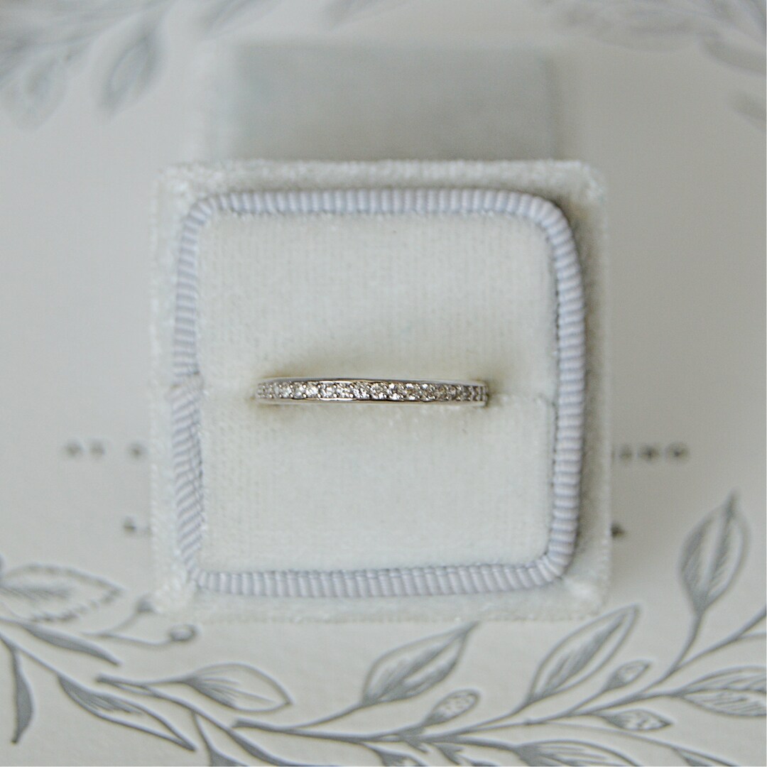 Melody: Channel Set Pave Wedding Band CZ & Sterling Silver - Etsy
