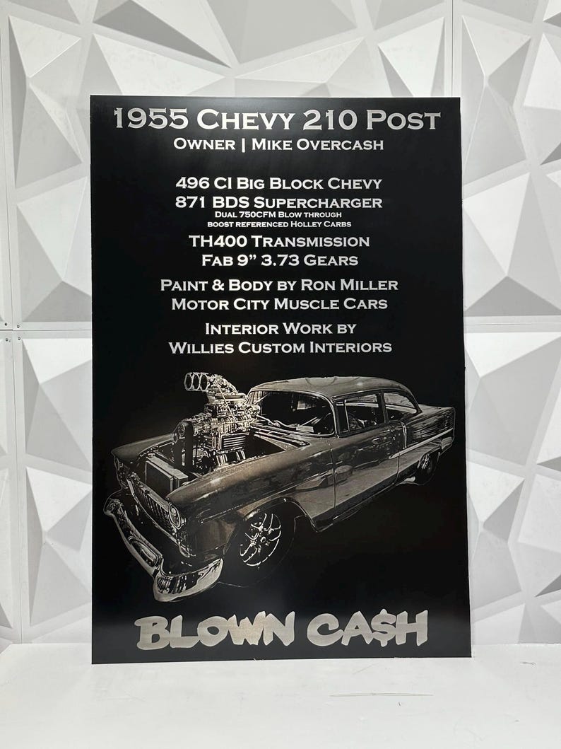 Laser Engraved Car Show Display Sign | Aluminum Car Show Sign ...