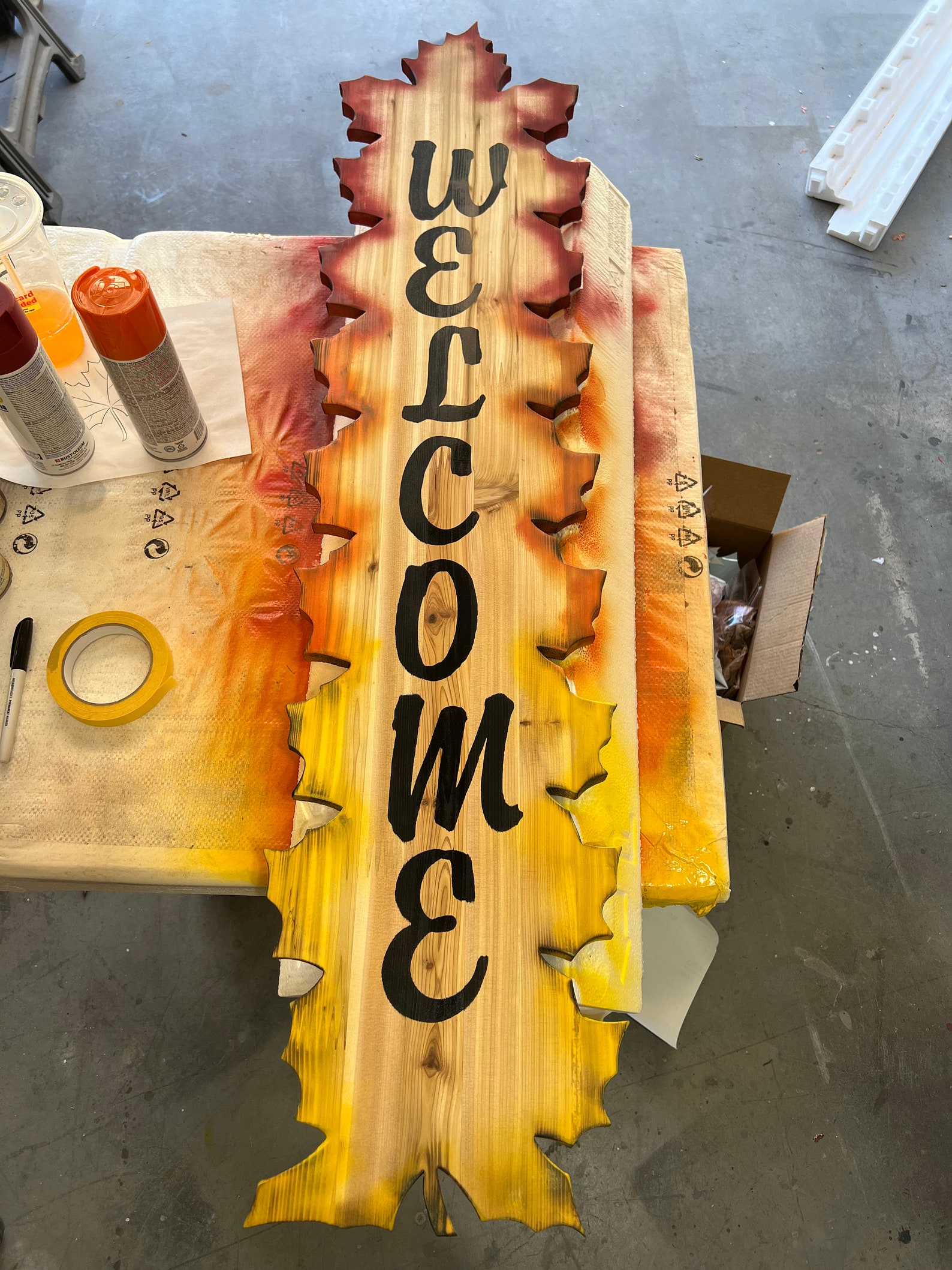 Fall Leaves Welcome Cedar Sign Custom Wood Home Sign Wall Art Custom ...