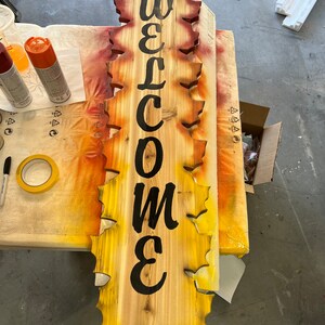 Fall Leaves Welcome Cedar Sign Custom Wood Home Sign Wall Art Custom ...