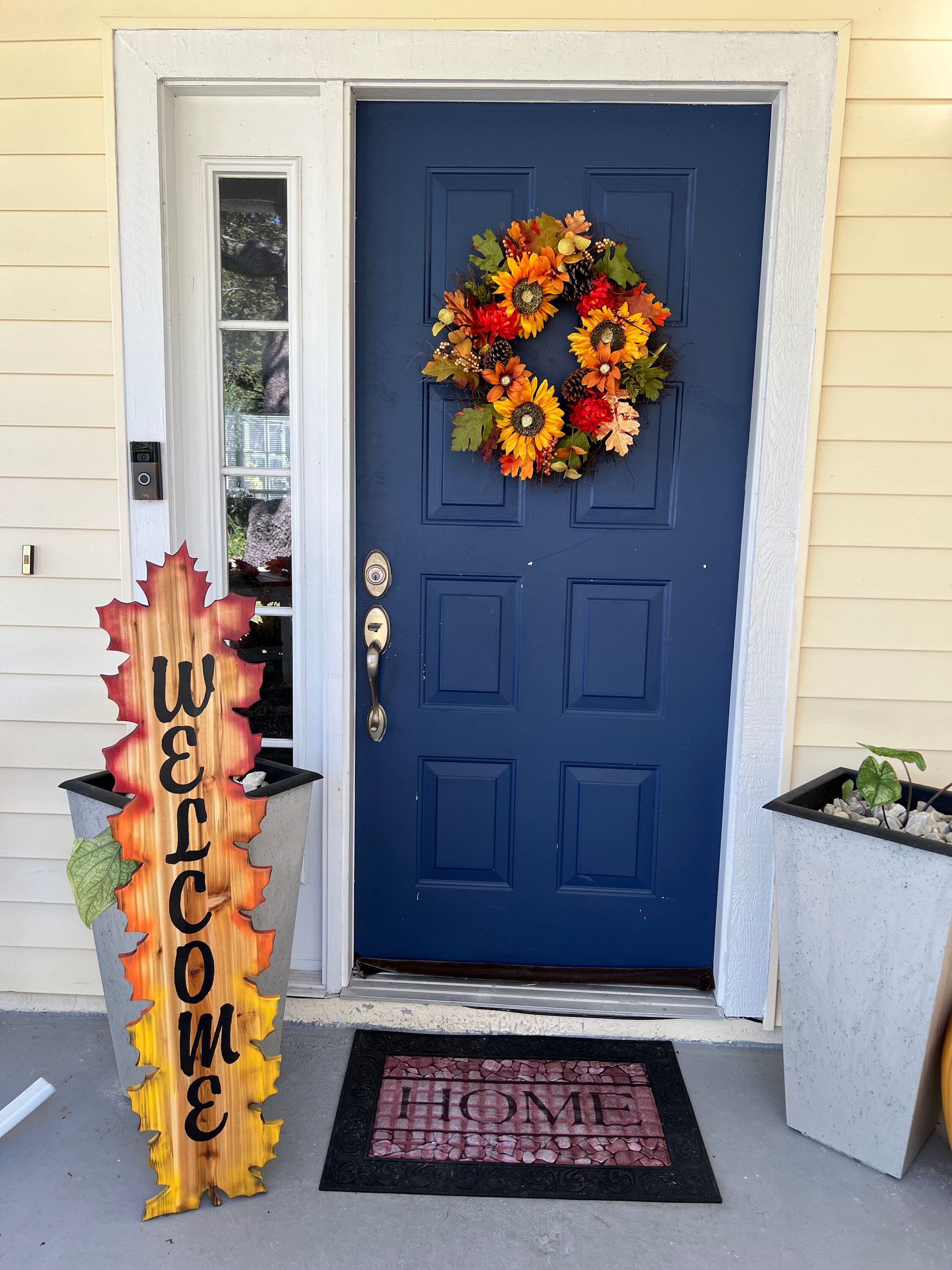 Fall Leaves Welcome Cedar Sign Custom Wood Home Sign Wall Art Custom ...