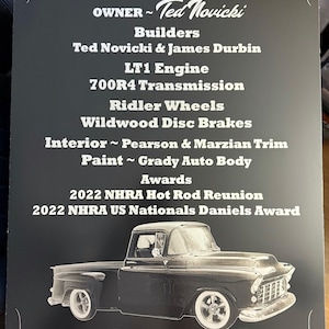 Laser Engraved Car Show Display Sign | Aluminum Car Show Sign ...