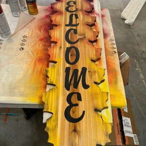 Fall Leaves Welcome Cedar Sign Custom Wood Home Sign Wall Art Custom ...