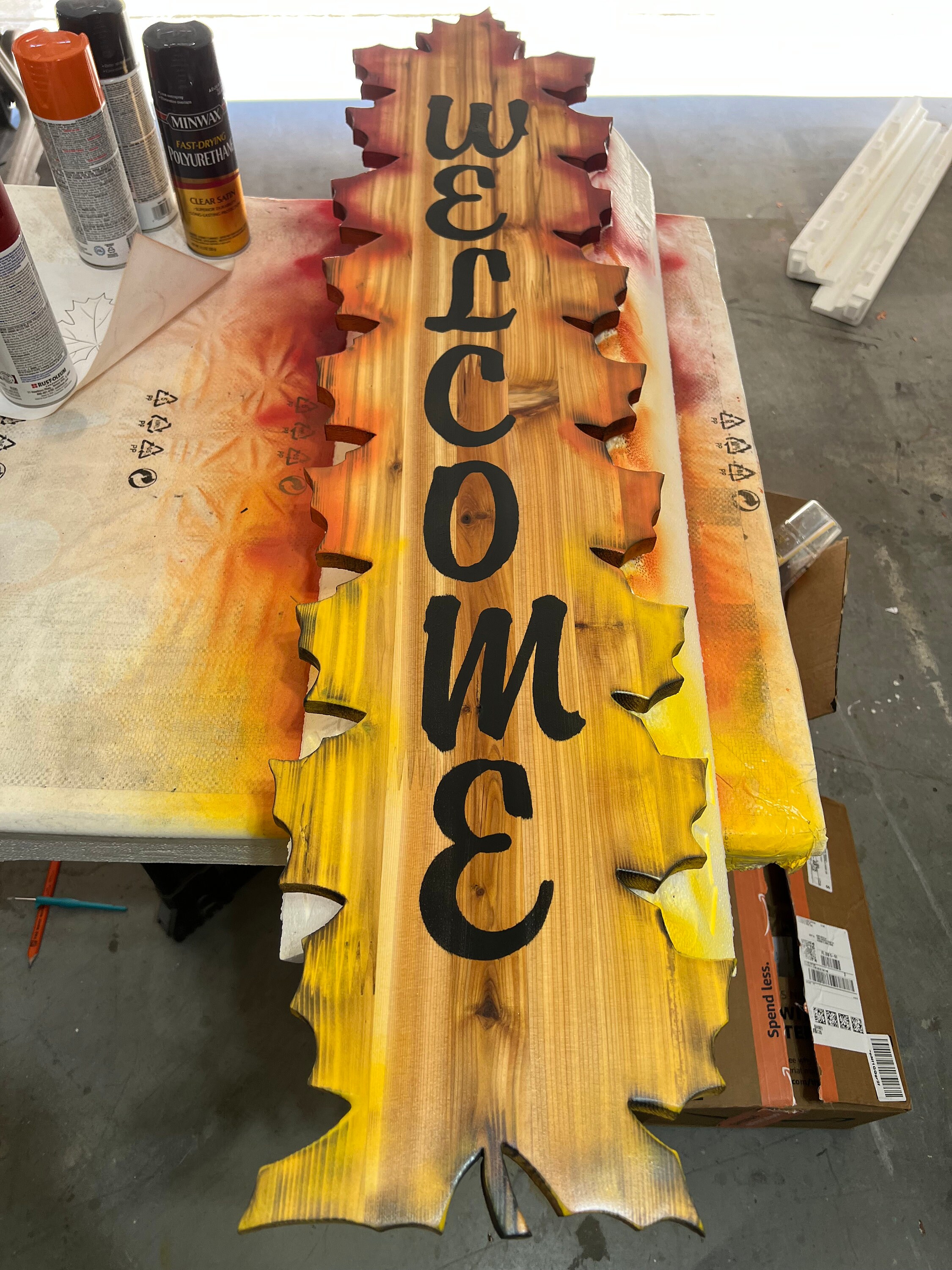 Fall Leaves Welcome Cedar Sign Custom Wood Home Sign Wall Art Custom ...