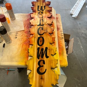 Fall Leaves Welcome Cedar Sign Custom Wood Home Sign Wall Art Custom ...