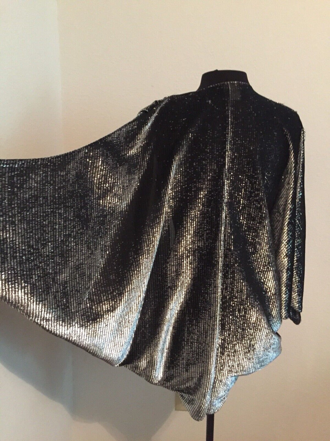 Vintage Lame Silver Dolman Batwing Disco Cocoon Jacket Cape Layer - Etsy