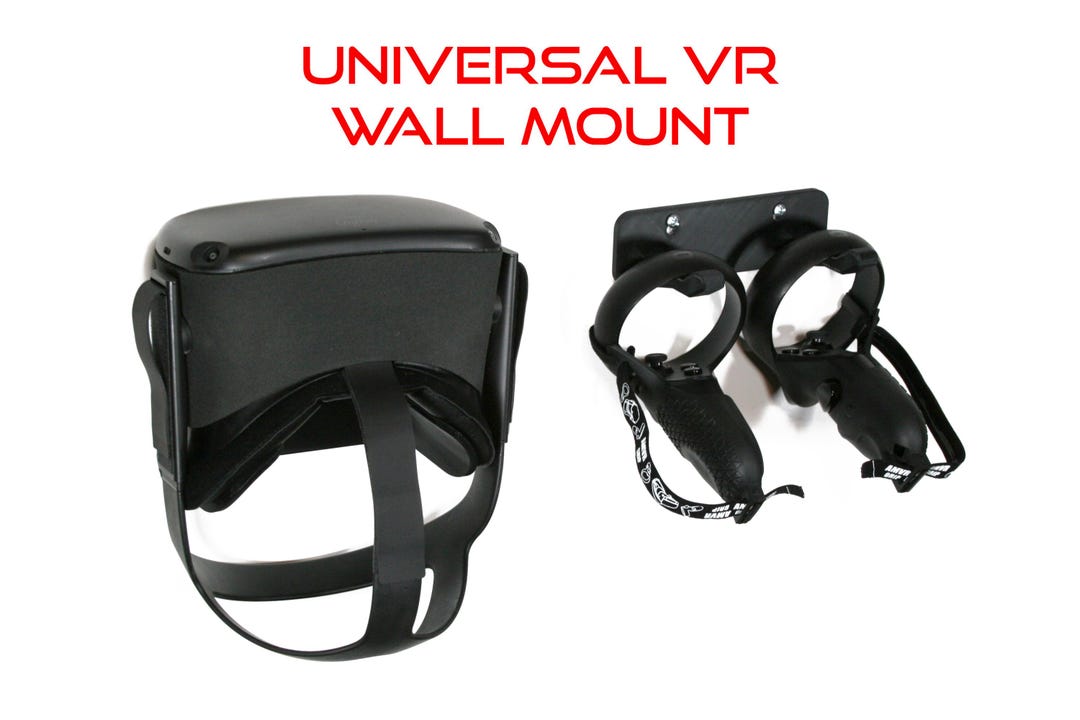 Universal Wall Mount for VR Headsets & Controllers - Quest 2, Rift S ...