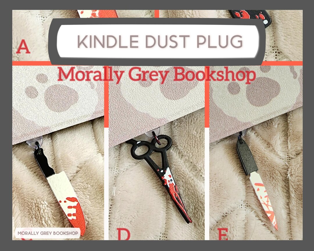 Kindle Dust Plug, USB-C Plug, Phone Dust Plug, Kindle, Book, Spooky ...